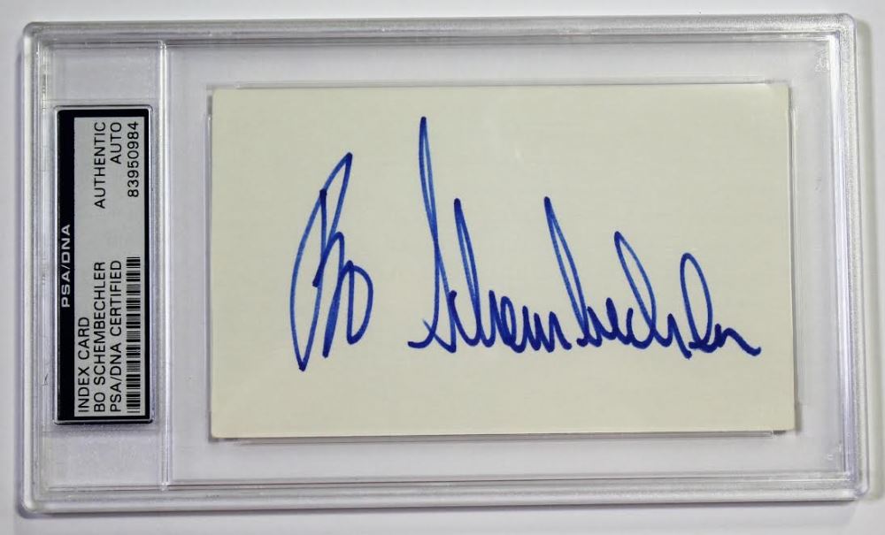 Bo Schembechler Signed Cut (PSA Encapsulated)