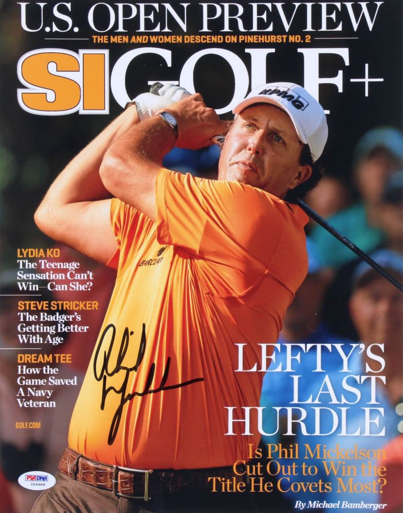 Phil Mickelson Signed SI Golf+ Cover 11x14 Photo (PSA COA)