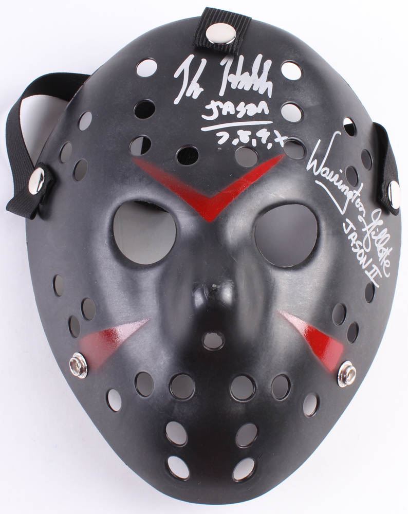 Kane Hodder Warrington Gillette Signed "Friday the 13th" Mask Inscribed ...