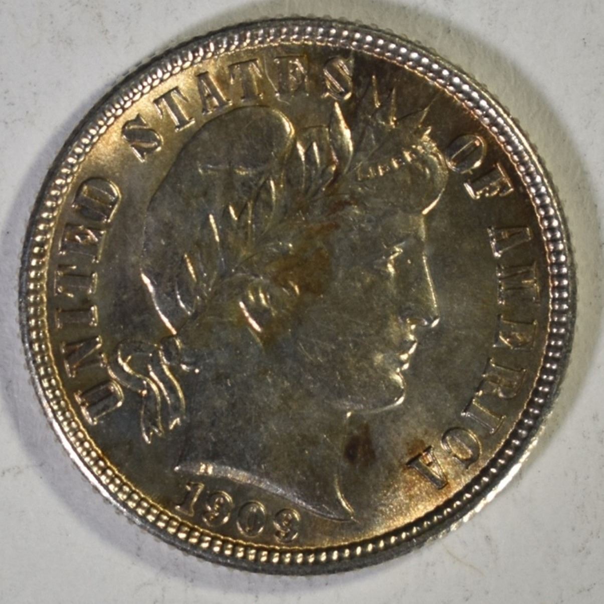 1909-O BARBER DIME CH BU