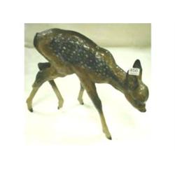 13" artist signed porcelain fawn figure