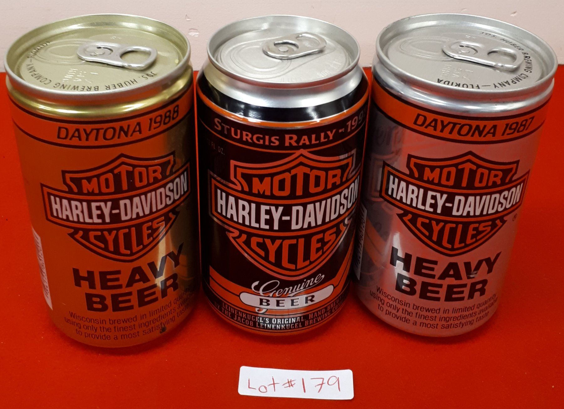 3 COLLECTIBLE HARLEY DAVIDSON BEER CANS
