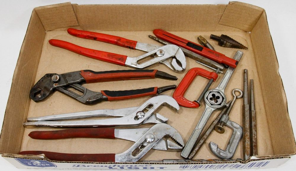 ESTATE TOOL LOT INCLUDES MILWAUKEE CHANNEL LOCK,
