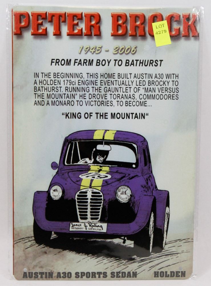 NEW 12" X 8" PETER BROCK RACING METAL SIGN