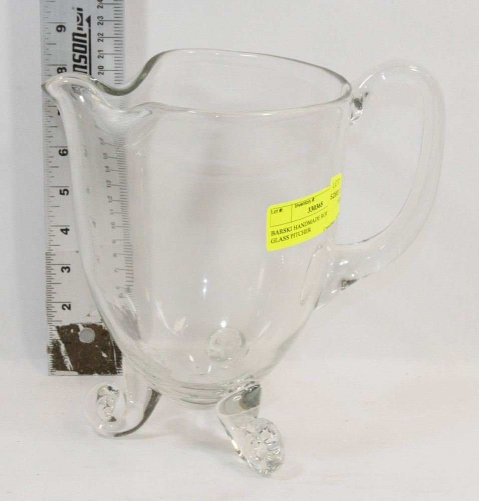 BARSKI HANDMADE ROUND FOOTED GLASS PITCHER