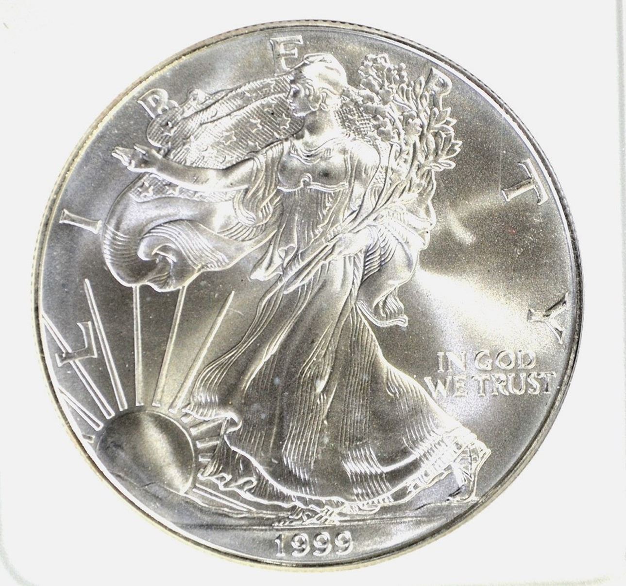 1999 AMERICAN SILVER EAGLE, WHSG PERFECT GEM BU