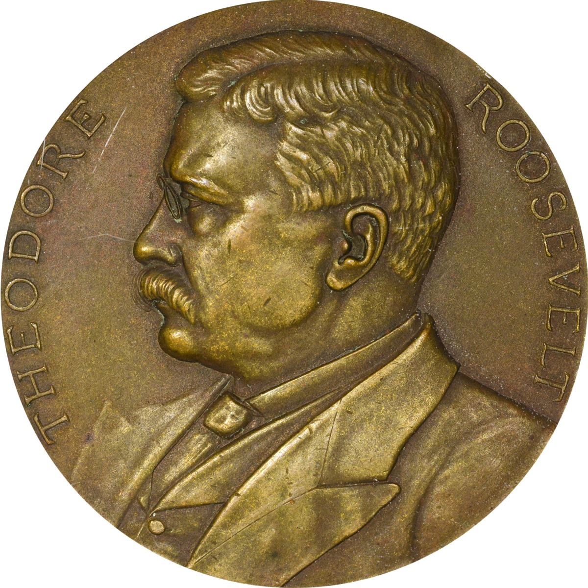 1905 Theodore Roosevelt Inaugurated Medal. Bronze. 44mm. AU-55 NGC.