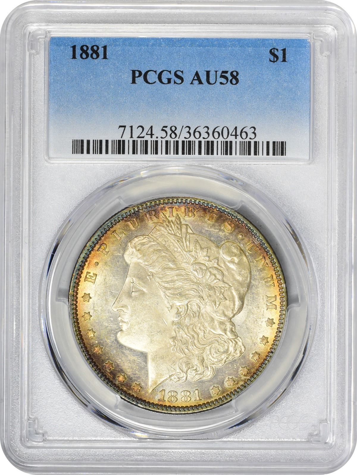 1881 VAM-1. Normal Dies. Rarity-2. AU-58 PCGS.