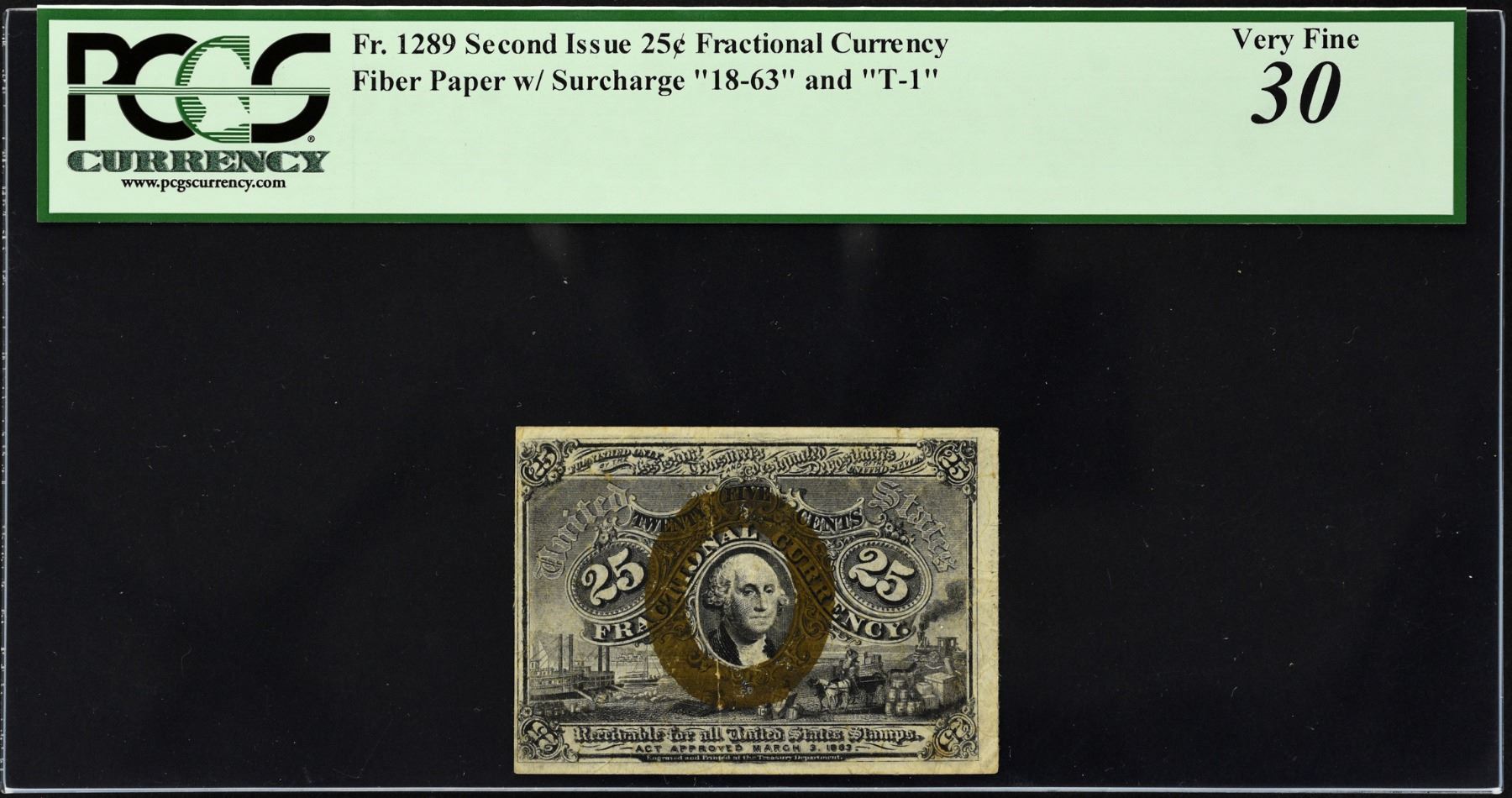 Lot of (2) Second Issue. 25 Cents Frational Currency. PCGS Currency Graded.