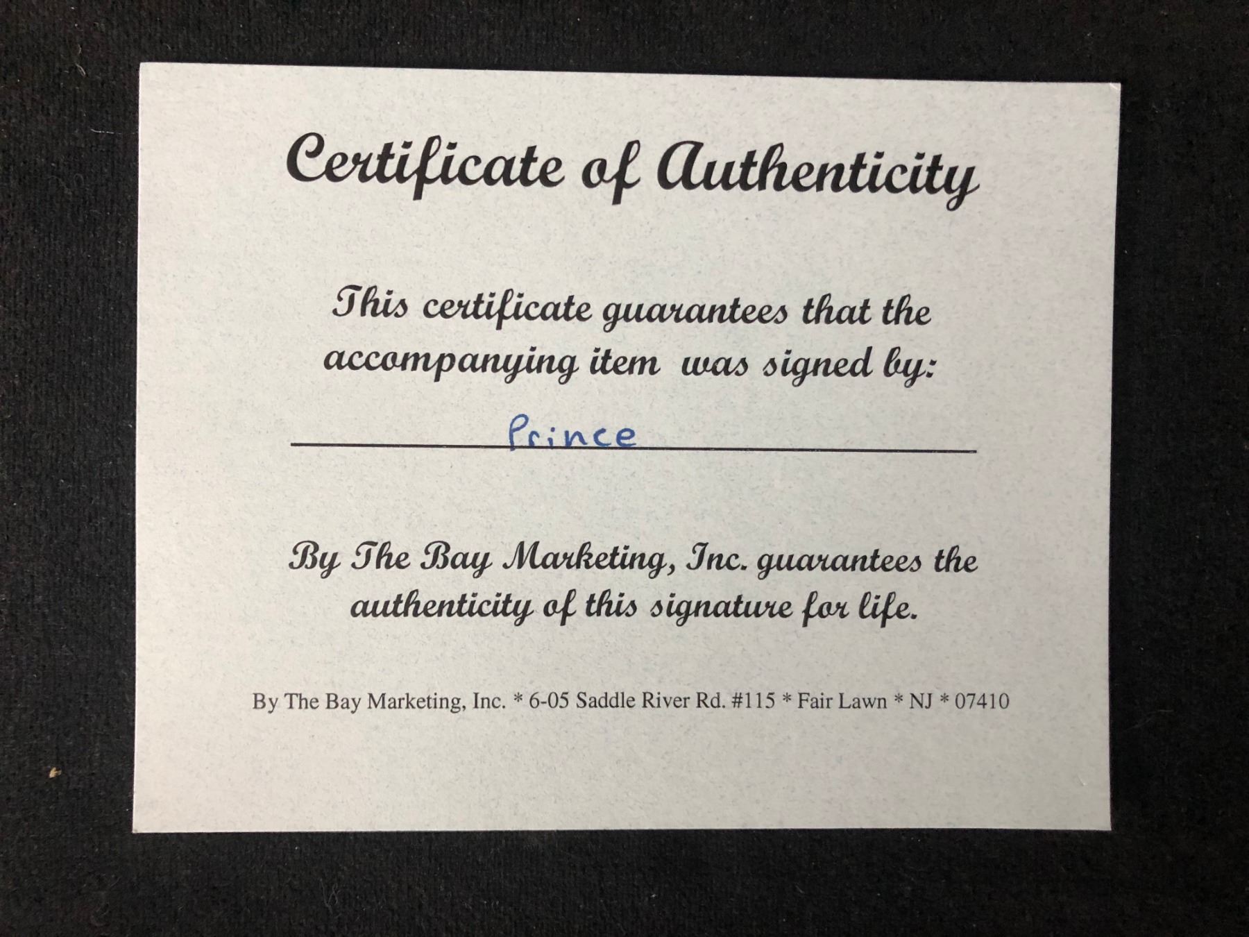 PRINCE SIGNED 8" X 10" FRAMED PHOTO W/ COA