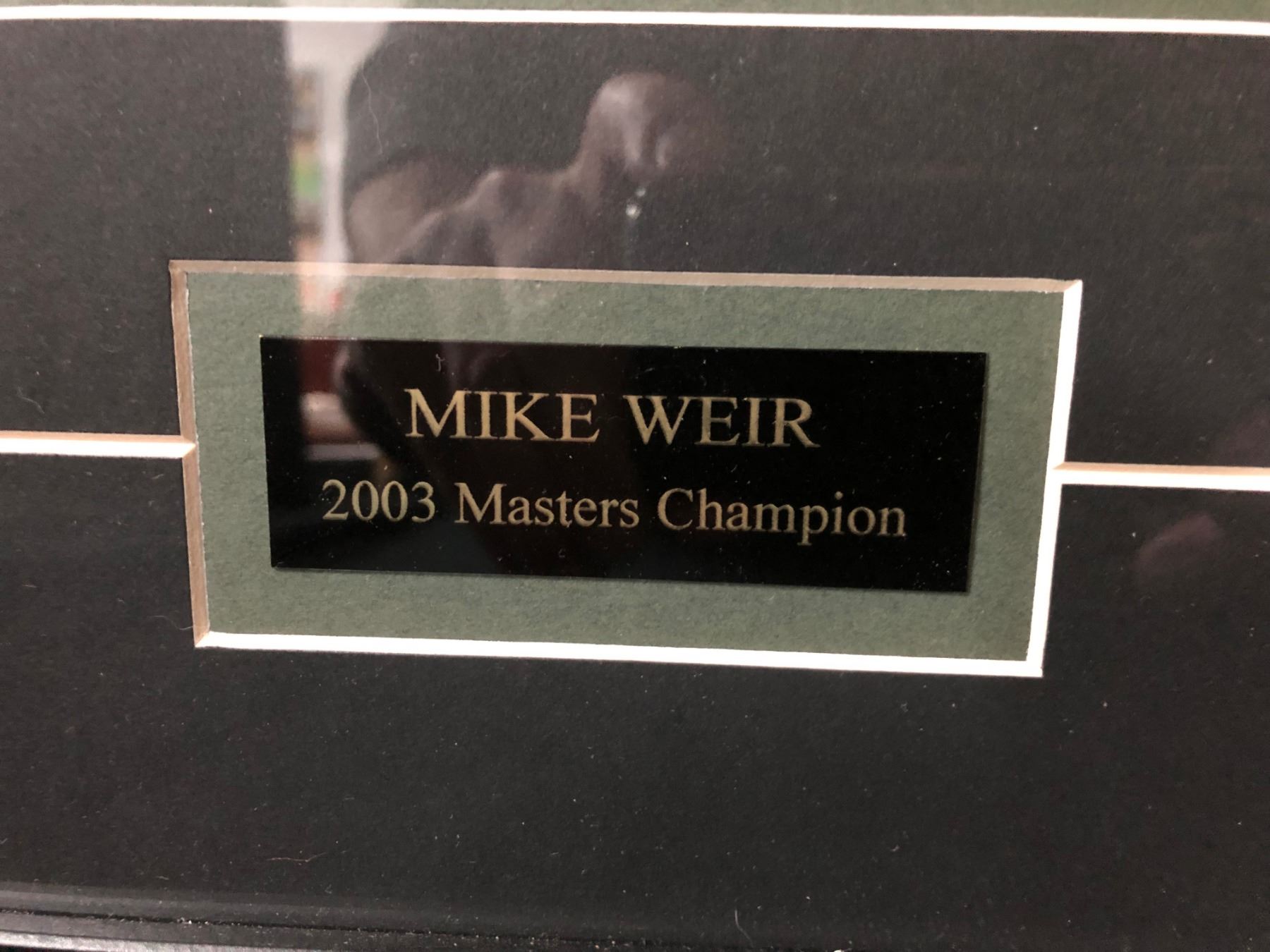 MIKE WEIR MASTERS FRAMED PHOTO DISPLAY