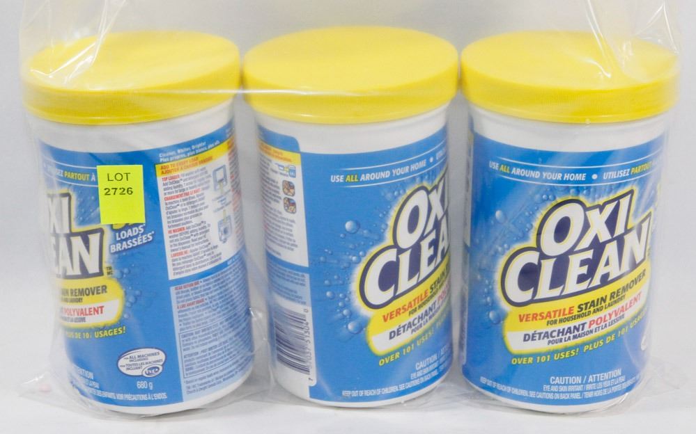 3 TUBS OF OXY CLEAN -680G EA