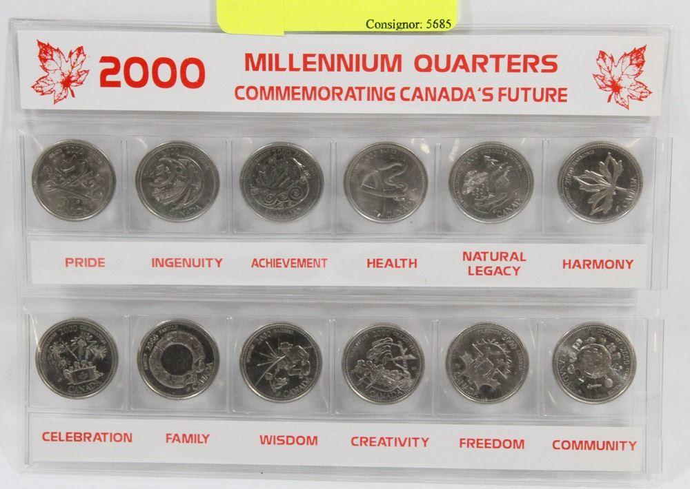 YEAR 2000 MILLENNIUM QUARTERS SET.