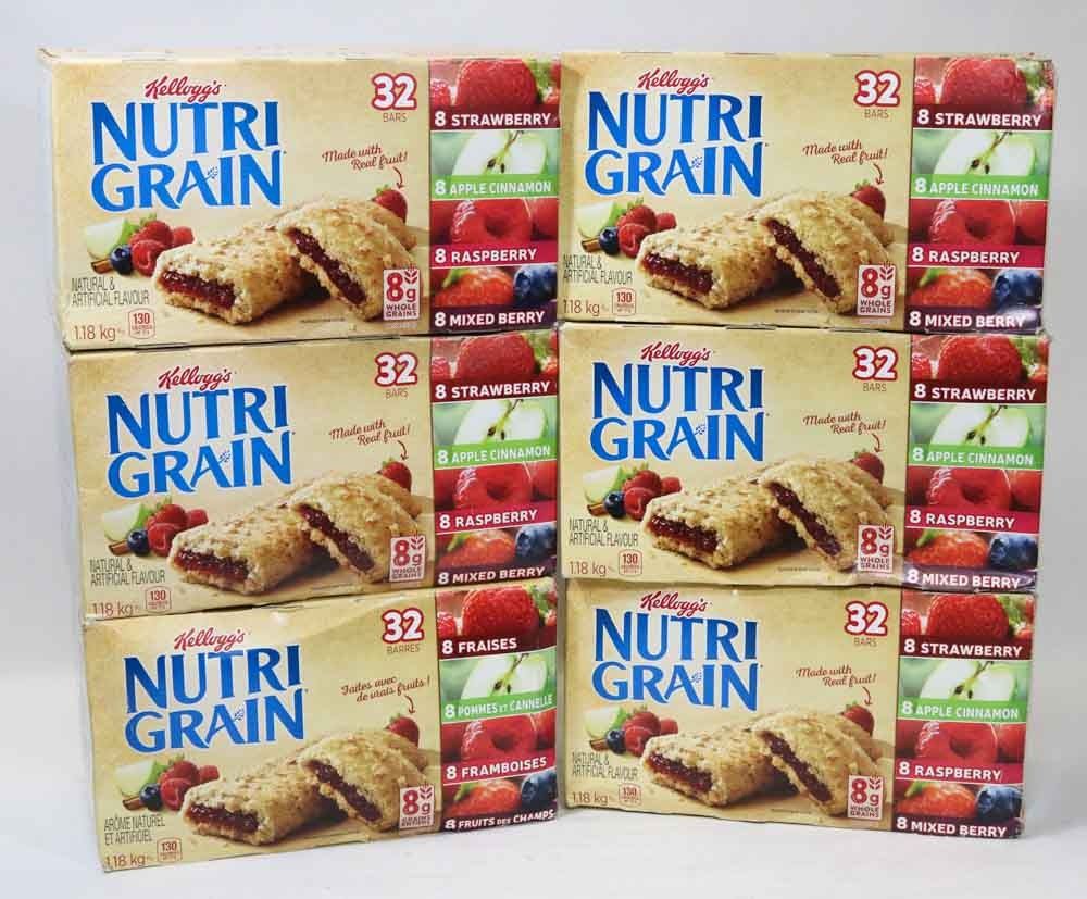 6 BOXES OF NUTRIGRAIN BARS. 32 BARS PER BOX. - Kastner Auctions