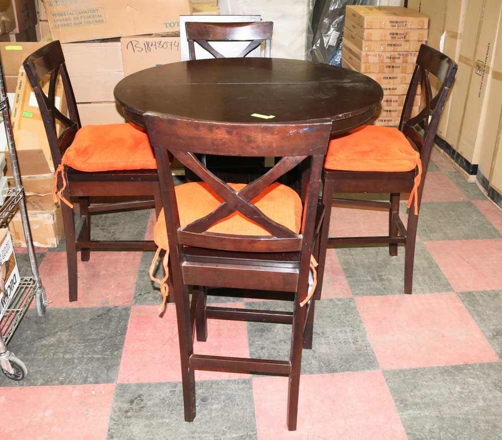 ROUND 42" DIAMETER X 36" HIGH DINING TABLE WITH 4