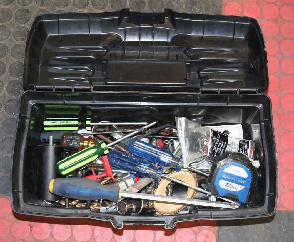 PORTABLE TOOL BOX FULL OF TOOLS