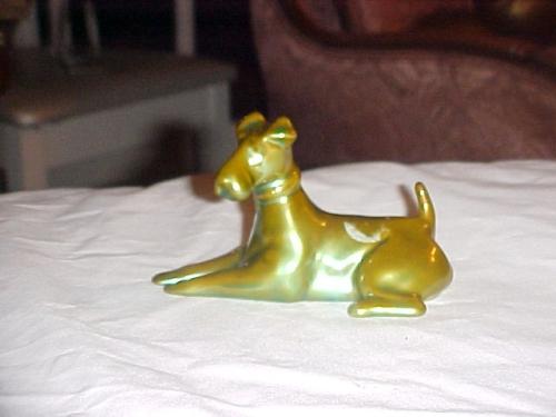 Sitting Dog Zsolnay Figure