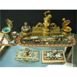Beautiful cloisonné desk set