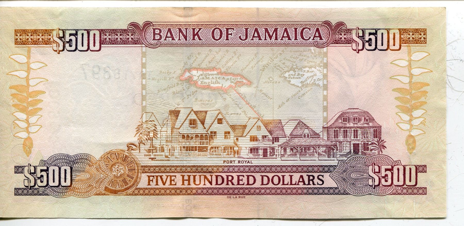 3 BANK NOTES 50, 100 & 500 (JAMAICA) - Schmalz Auctions