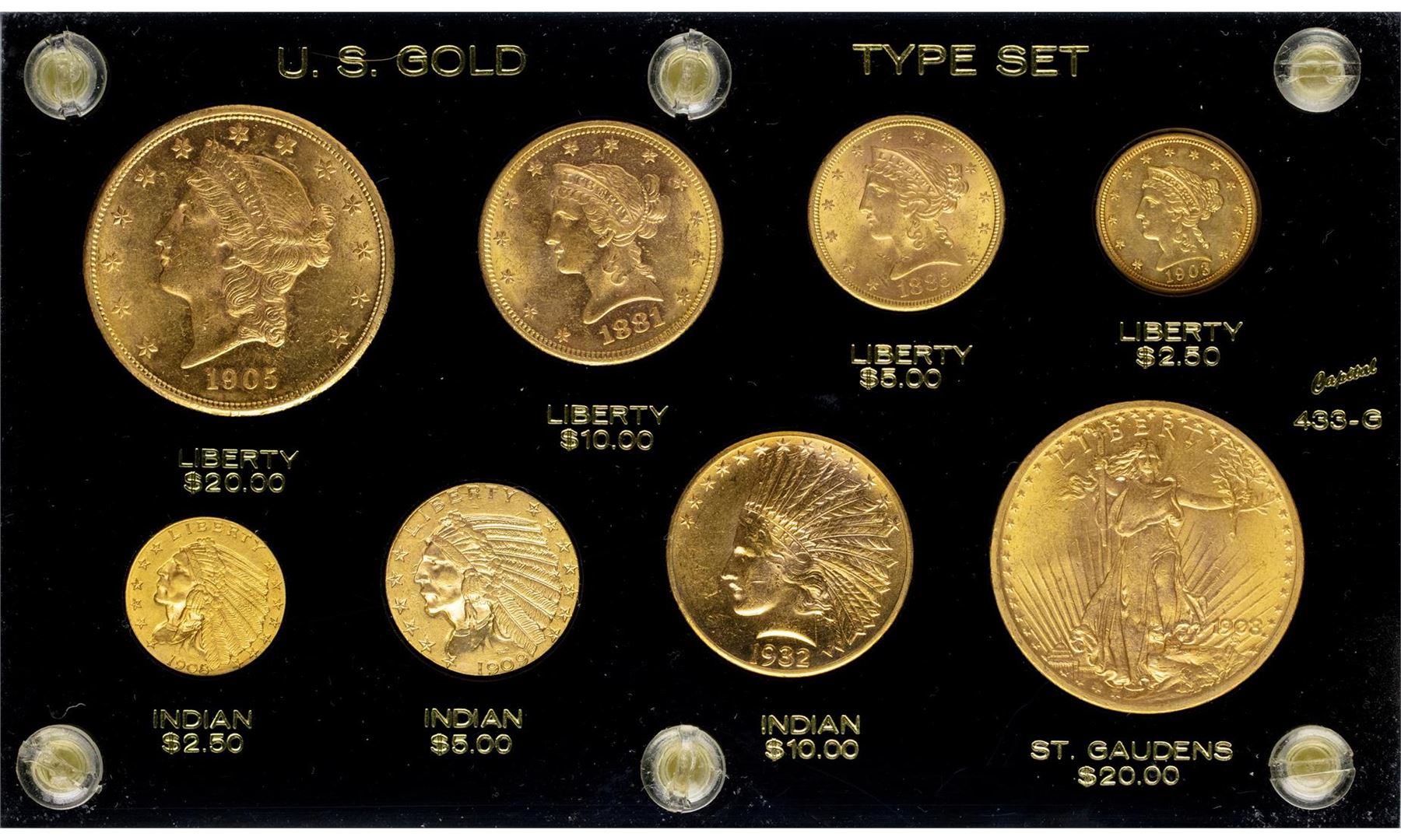 U S Gold 8 Coin Type Set BK Auctions u-s-gold-8-coin-type-set-bk-auctions