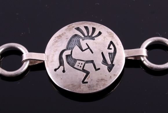 Hopi Sterling Silver Pictograph Concho Belt HEAVY