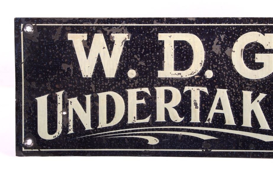 Early 1900's Undertaker Sign Dansville New York