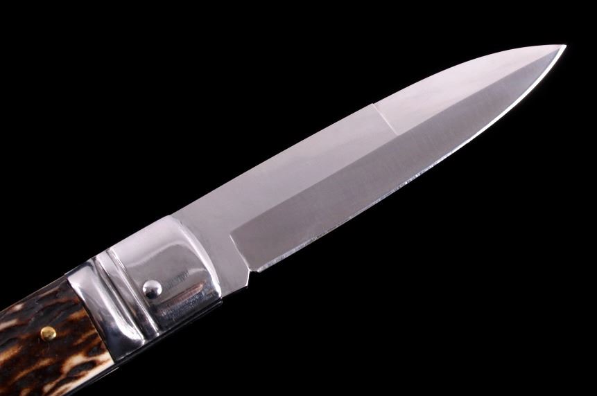 INOX German Lever Lock Stag Switchblade Knife