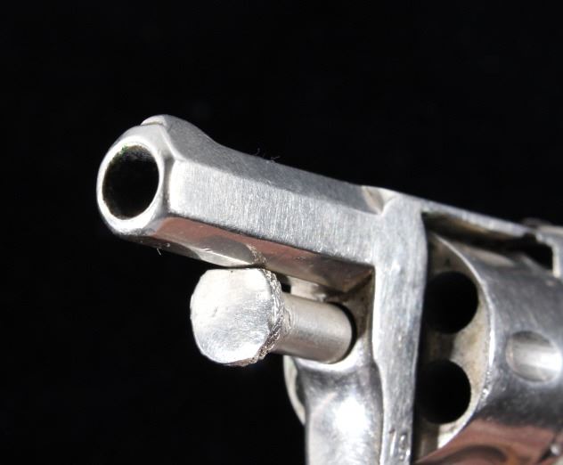 German Proofed Ring Trigger Nickel & Stag Revolver