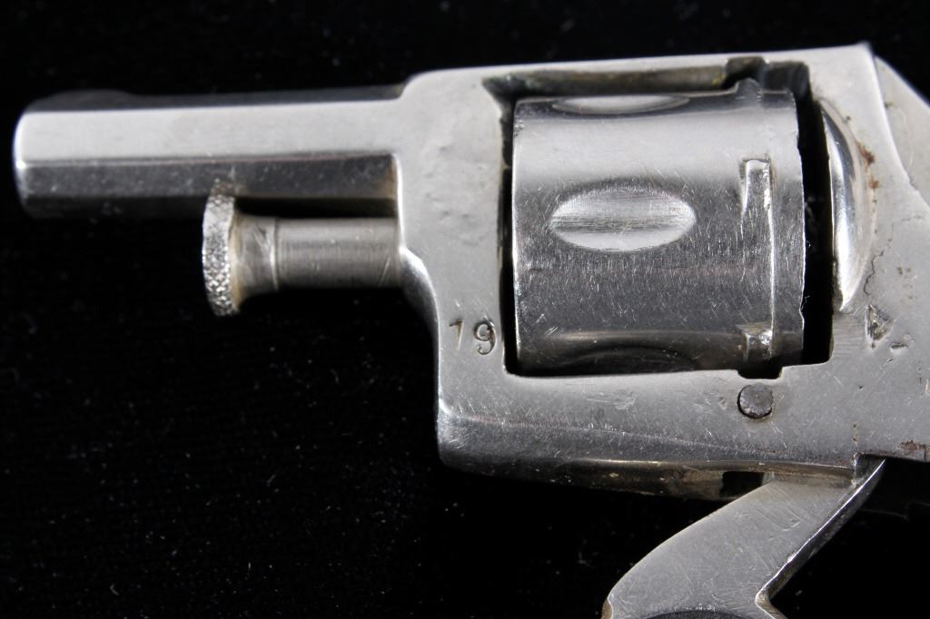 German Proofed Ring Trigger Nickel & Stag Revolver
