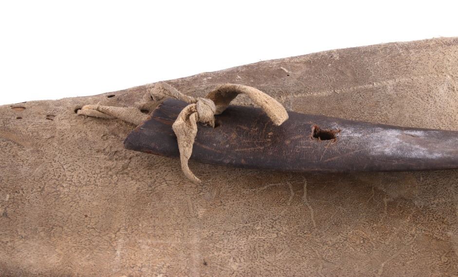 Shoshone Indian Tanned Hide Cradleboard c. 1900
