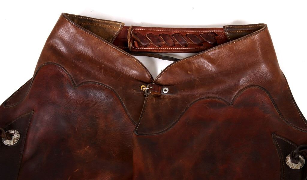 Montana Western Leather Cowboy Batwing Chaps
