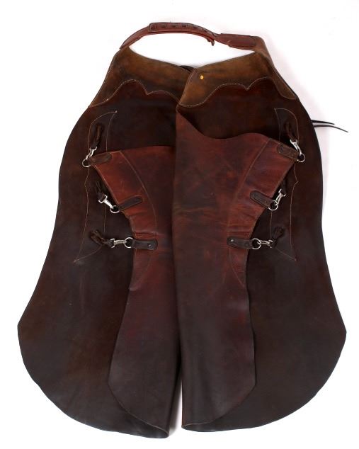 Montana Western Leather Cowboy Batwing Chaps