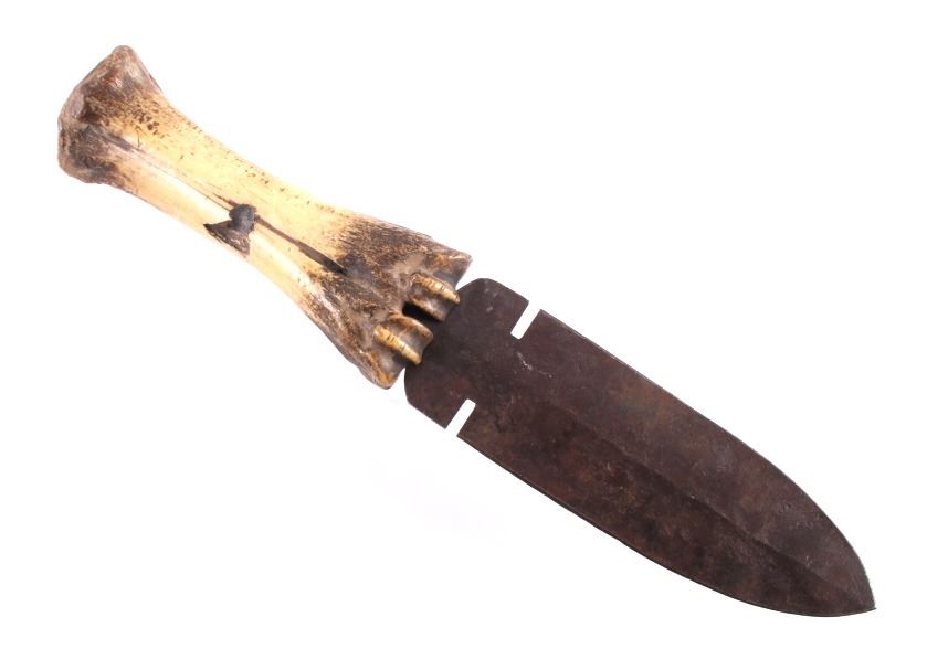 Plains Native American Bone Handle Dag Knife