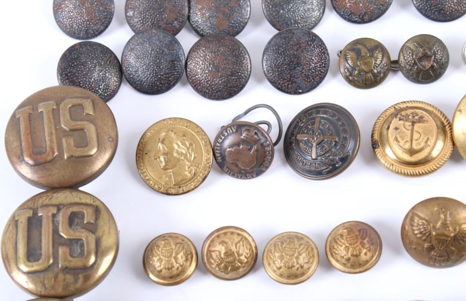 Assorted Military Brass and Iron Uniform Buttons