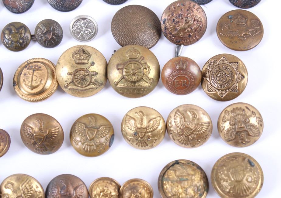 Assorted Military Brass and Iron Uniform Buttons