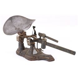 Vintage Cast Iron Sliding Scale with Brass Weights