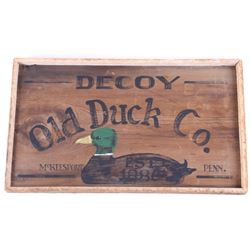 Decoy Old Duck Co. Wooden Advertising Sign