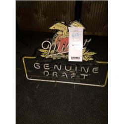 MILLER GENUINE DRAFT NEON SIGN/*SEE PHOTOS*/ APPROX 20" HIGH X 26" WIDE