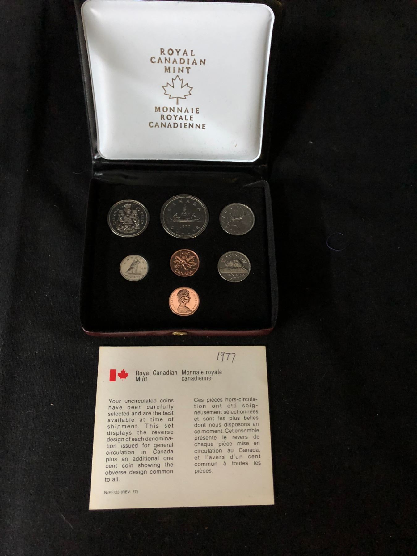 ROYAL CANADIAN MINT CASED 1973 7 COIN SET