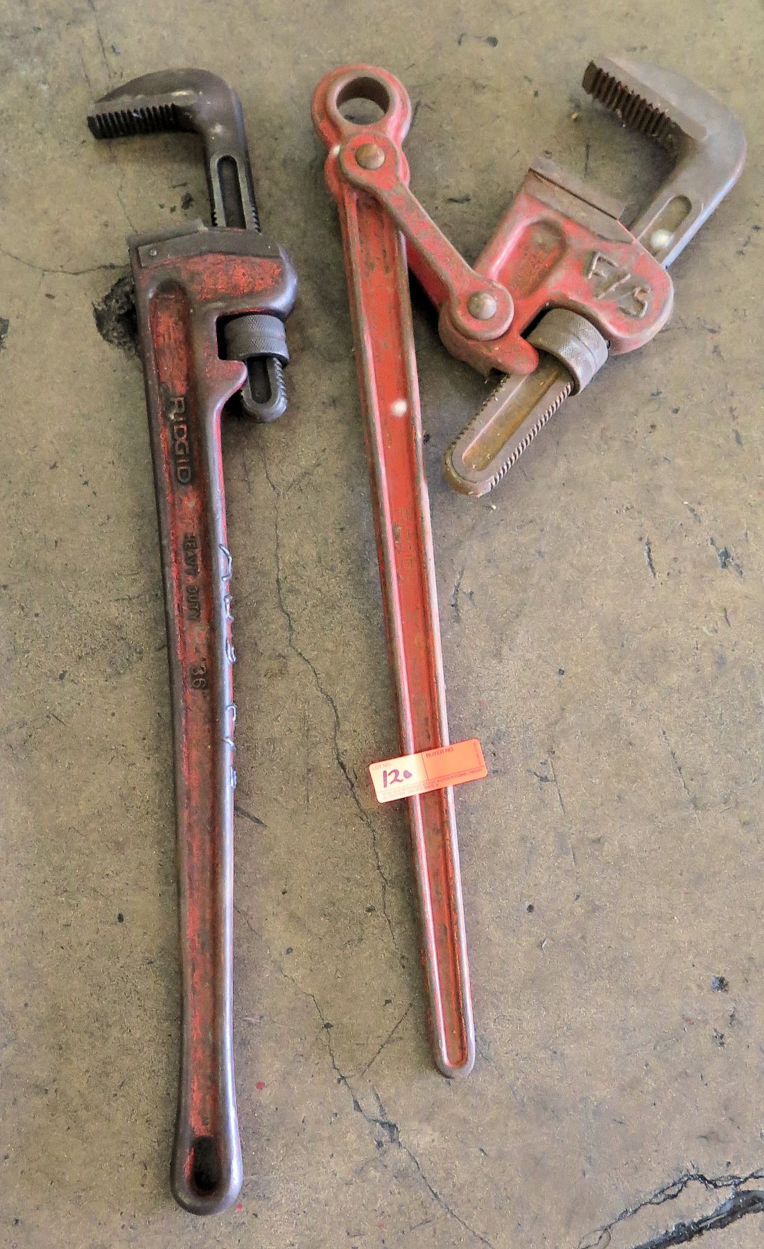 Qty 2 Large Pipe Wrenches Oahu Auctions qty-2-large-pipe-wrenches-oahu-auctions