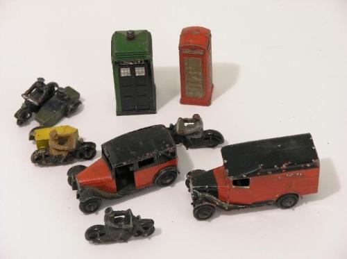 Dinky Toys, early post-war, Royal Mail van, taxi, Police call box ...
