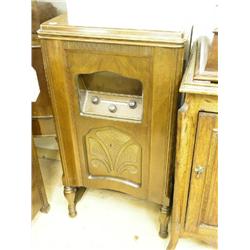 A 1930's Marconi radiogram, with Marconiphone pick up, in walnut ...
