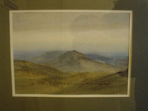 David Hutter (1930-1990) watercolour, The Black Mountains from above ...