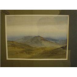 David Hutter (1930-1990) watercolour, The Black Mountains from above ...