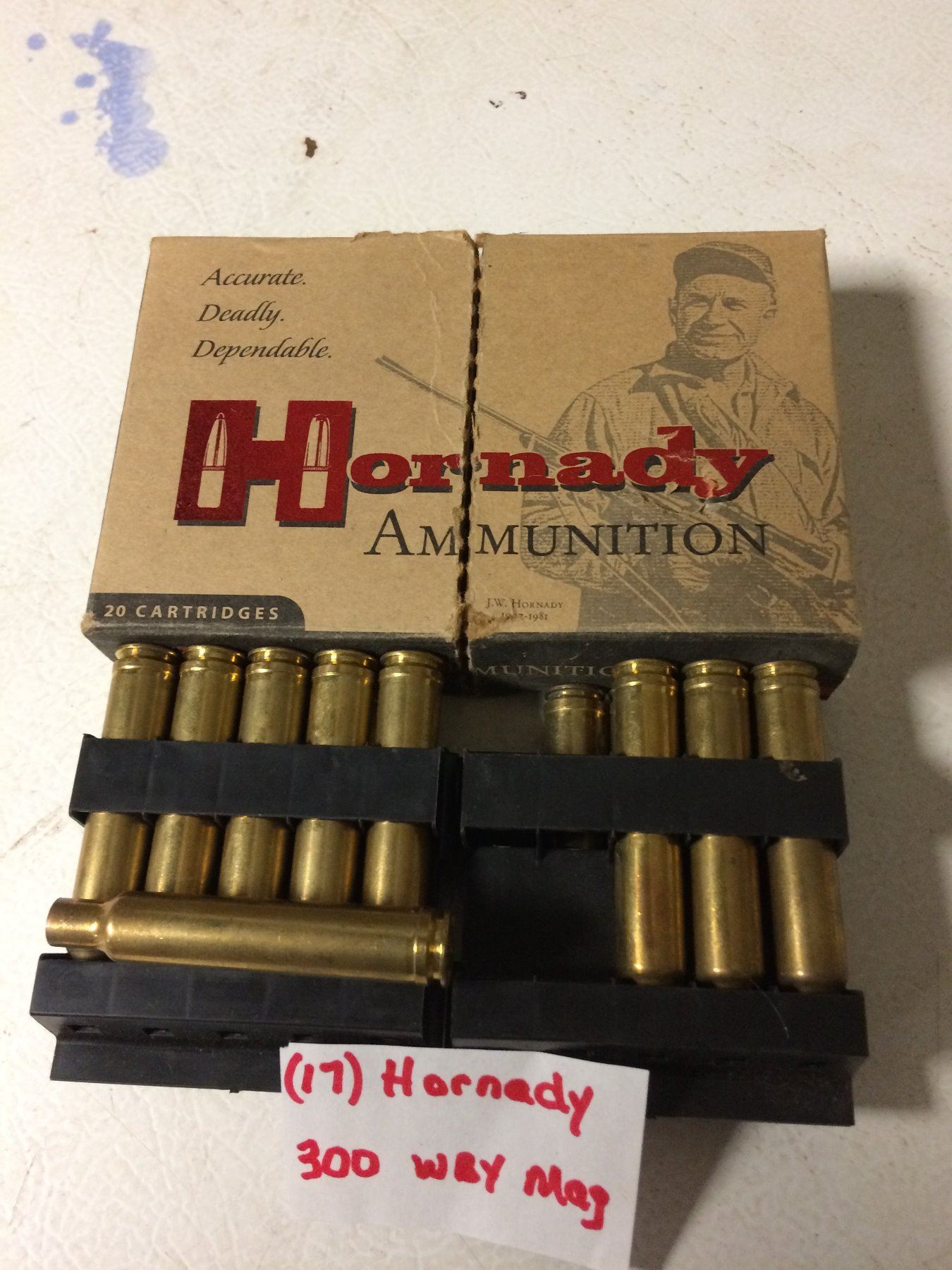 AMMUNITION HORNADY 300 WBY MAG (BRASS SHELLS) *QTY 17* - Schmalz Auctions