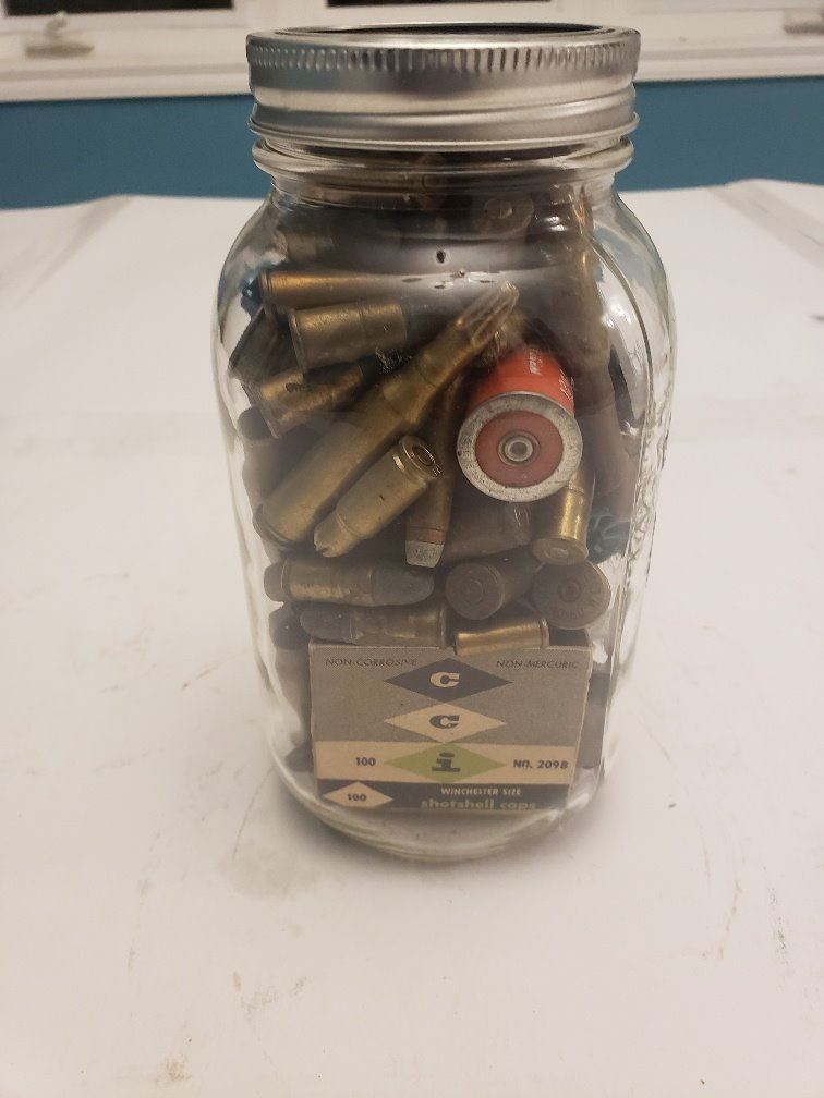 JAR FULL OF AMMO *VINTAGE* (SHOTGUN, RIFLE, HANDGUN ETC)