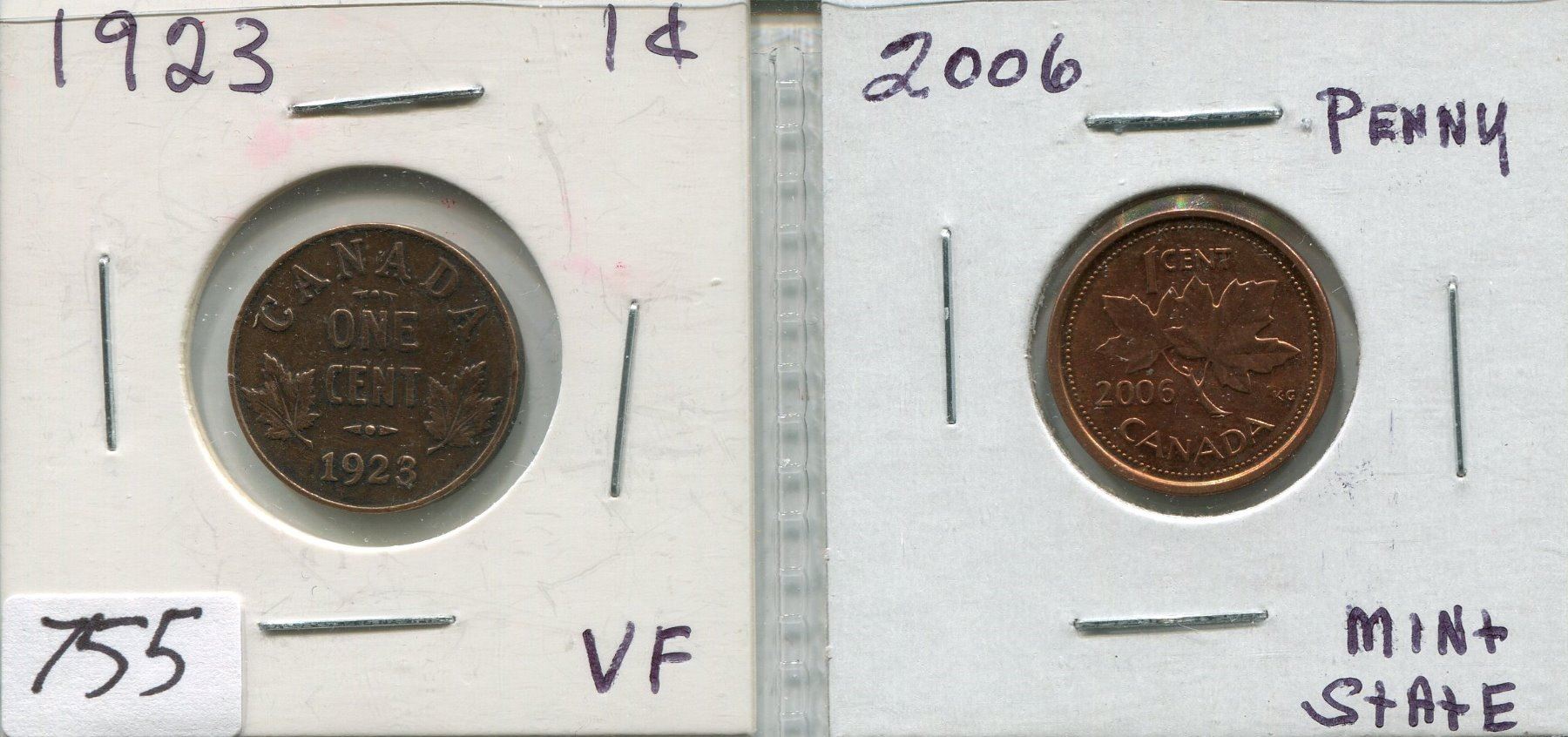 1923 CNDN 1 CENT PC & 2006 CNDN 1 CENT PC - Schmalz Auctions