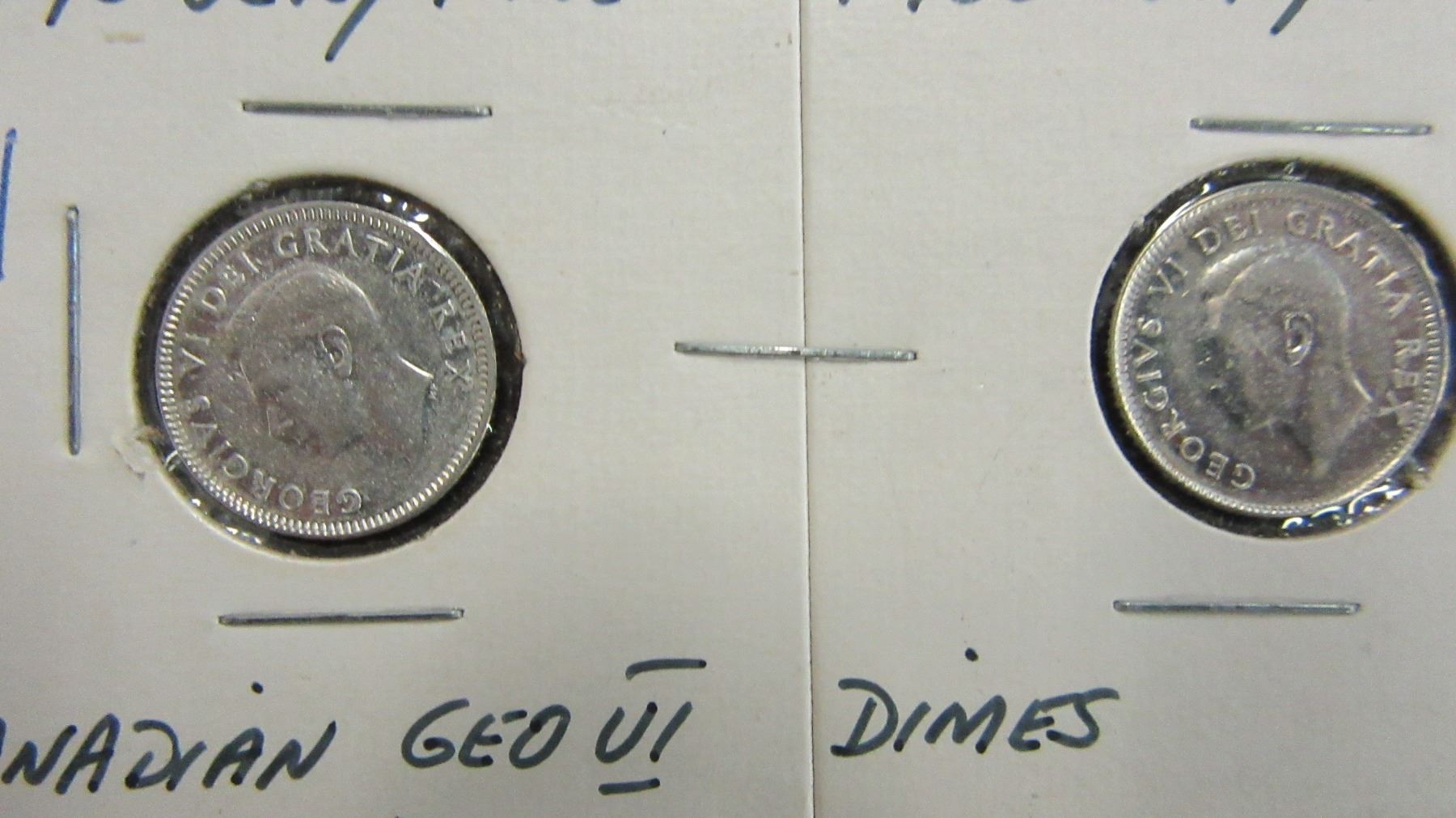 1949 & 1950 CANADA KING GEORGE VI SILVER DIMES
