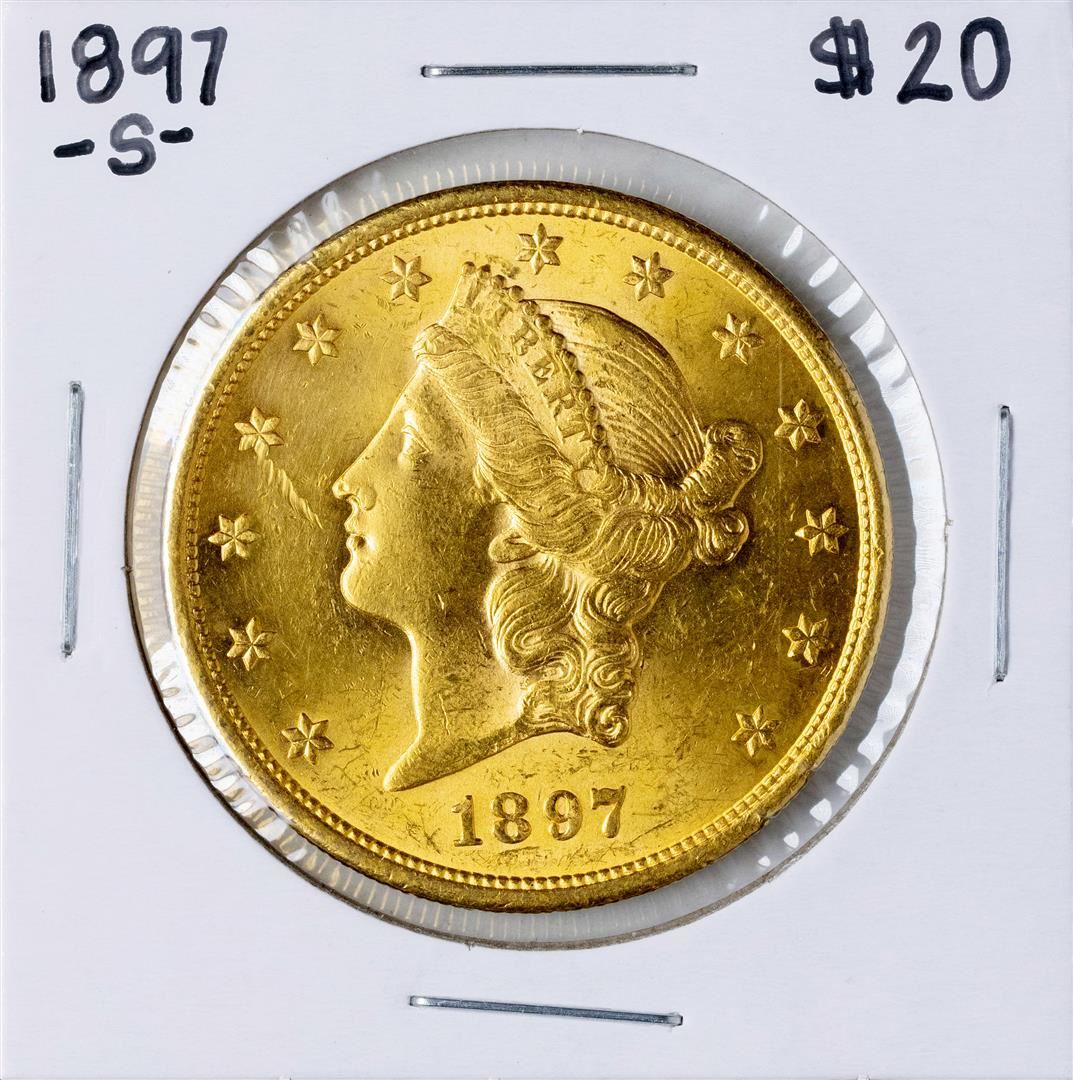 1897-S $20 Liberty Head Double Eagle Gold Coin