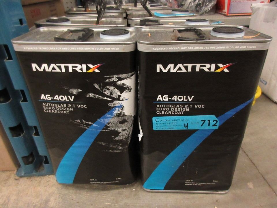 Four 5 L Cans of Matrix Clear Coat